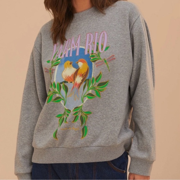 FARM Rio | Tops | Farm Rio Sweater Womens Graphic Sweatshirt Round Neck ...